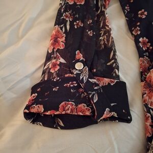 Cocomo | Tops | Cocomo Womens Black And Red Floral Blouse | Poshmark